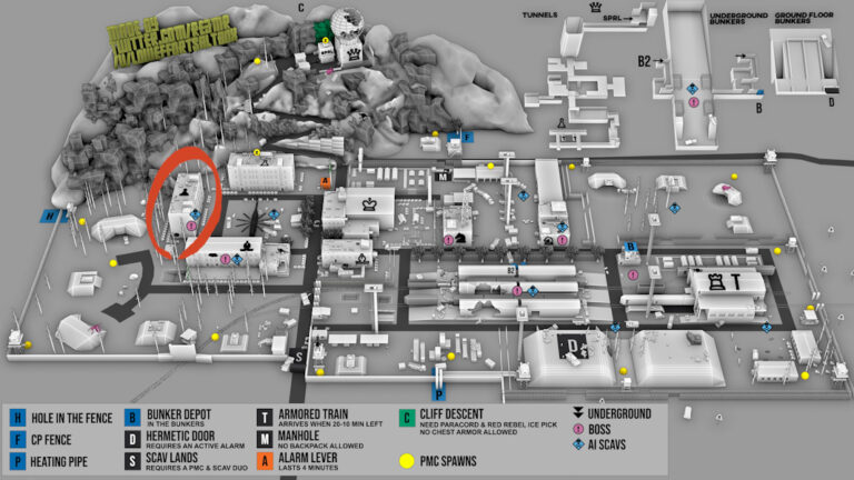 【タルコフ】リザーブ / 黒ポーンのマップ【ルートポイント有/魔法陣、インテリジェンス】 | タルコフは知識